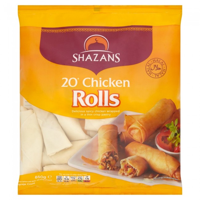 Shazans Chicken Rolls 650G (20 Pieces) - Eurocross