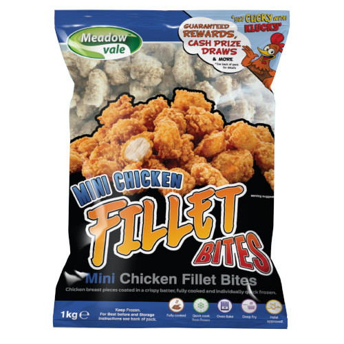 Meadowvale Mini Chicken Fillet Bites 1kg - Eurocross