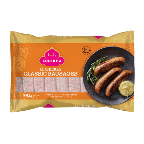 Zulekha Chicken Classic Sausages 784g (14 Pieces) - Eurocross